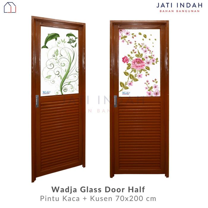 Wadja Glass Door Pintu + Kusen Galvalume Warna Coklat Jati/Kamar Mandi ...