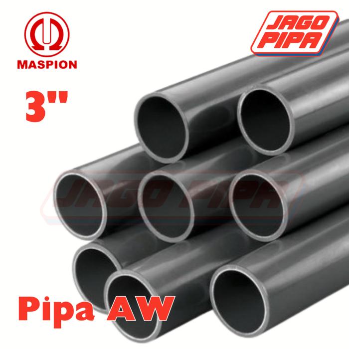 Promo Maspion Abu Pipa AW 3 Inch PVC Air Bersih 4 Meter Paralon 3" ABU ...