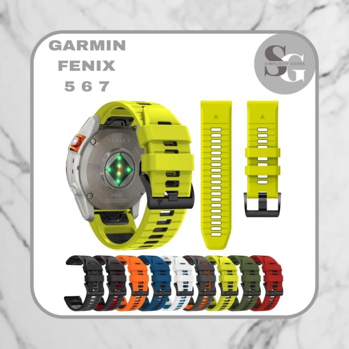 Jual STRAP GARMIN FENIX 5 6 7 SMART WATCH MODEL DUAL COLOR RUBBER TALI ...