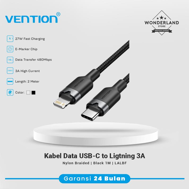 Vention Kabel Data USB-C to Lightning 3A 20W 27W PD Fast Charging LAK ...