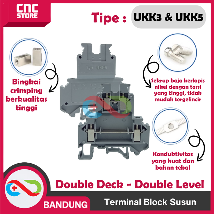 Jual Terminal Block Susun Double Deck - Terminal Block Susun UKK3 ...
