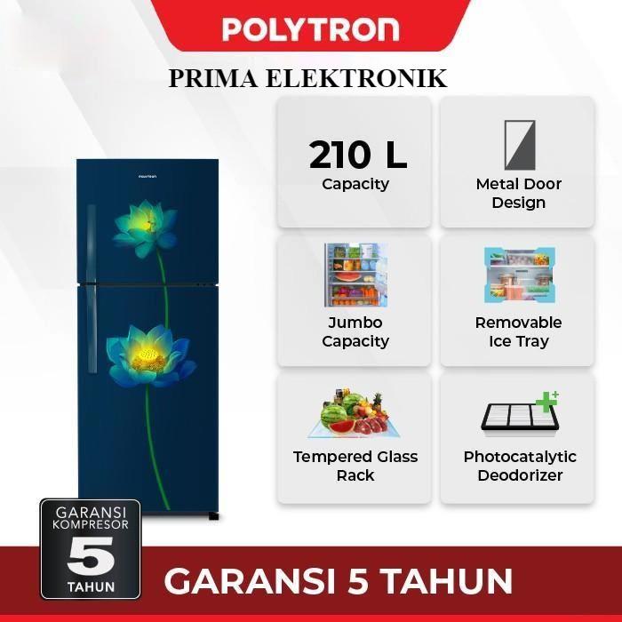 POLYTRON Kulkas 2 Pintu Beauty Steel 210 liter PRB 217LB - Shop | Tokopedia