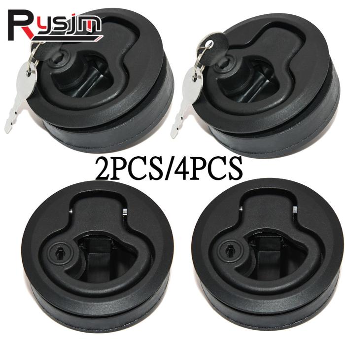 Jual 2PCS/4 Pieces Black 2inch Round Flush Pull Slam Latch Lift Slam ...