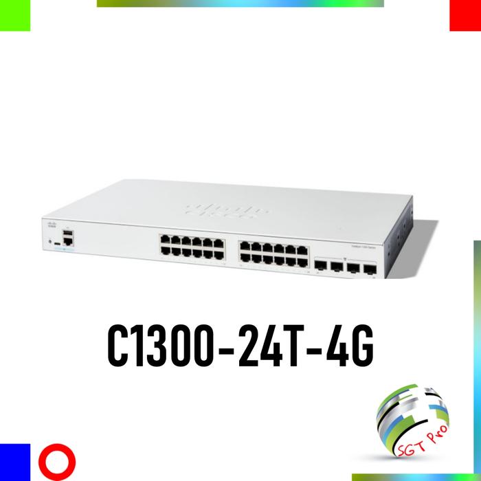 Jual Cisco Catalyst 1300-24T-4G Managed Switch, 24 Port GE, 4x1GE SFP ...