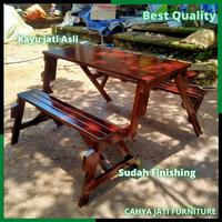 Jual Bangku Lipat Jati Magic Bench Kursi Meja Cafe Kayu Jati Asli ...