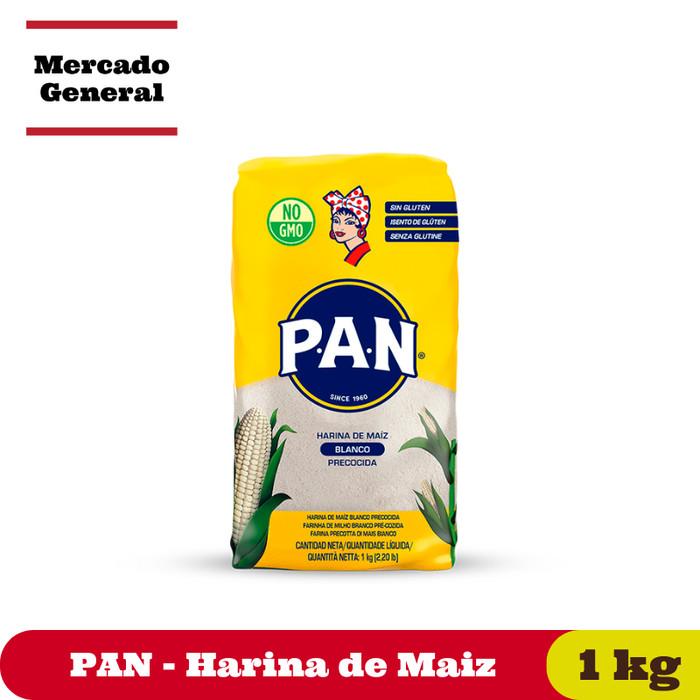 Harina PAN Corn Flour White 1kg Masa de Arepa, Empanadas Venezuela ...