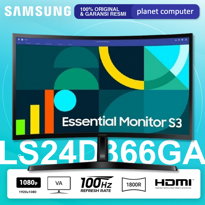 Jual Samsung 24" Inch LS24D366 S24D366 Curved LED FHD VA 100Hz HDMI ...
