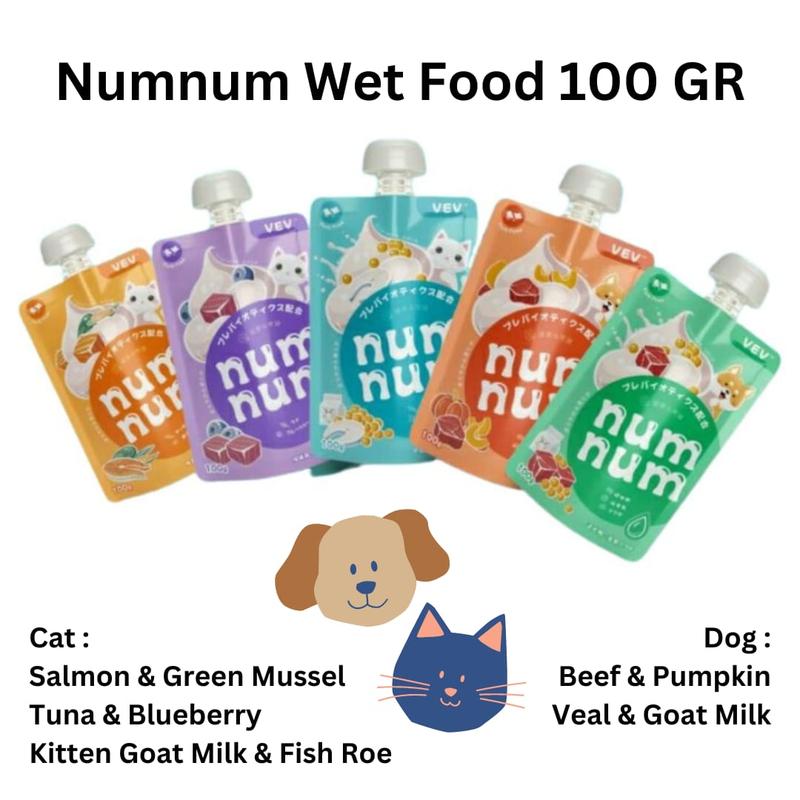 NUMNUM Wet Cat Dog Food 100 GR Makanan Minuman Snack Cemilan - Shop ...