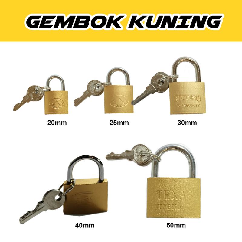 GEMBOK KUNING KECIL DAN BESAR LENGKAP - Shop | Tokopedia