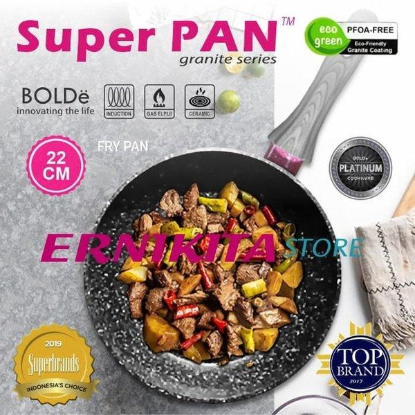 Jual SUPERPAN BOLDe FRY PAN 22 CM BLACK PINK GRANITE COATING PS21 ...