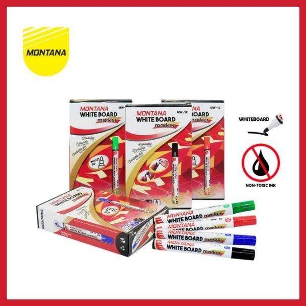 Jual 1 pcs Spidol Whiteboard MW - 12 Montana Warna Hitam bisa di hapus ...