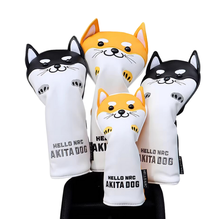 Promo Akita Dog Driver Wood Rescue Putter Iron Head Covers Golf Club ...