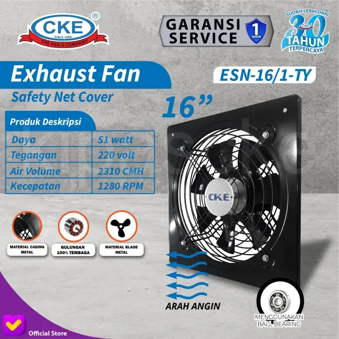 CKE Wall Exhaust Fan 16 Inch Kipas Exhaust Fan Dinding Industrial 16 ...