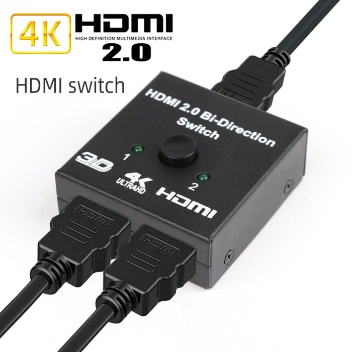 READY STOCK HDMI Switcher HDMI 2 in 1 Out Bi-directional 2 Port 4K ...