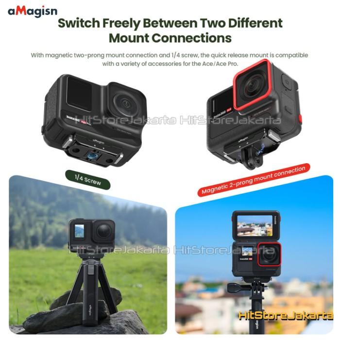 New Amagisn Metal Magnetic Quick Release Mount For Insta 360 Ace Pro ...