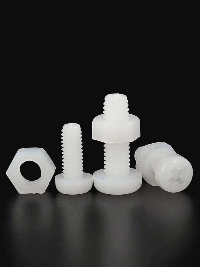 Jual M2 M2.5 M3 M4 M5 M6 M8 White Nylon Screw Nut Set Round Head Cross ...