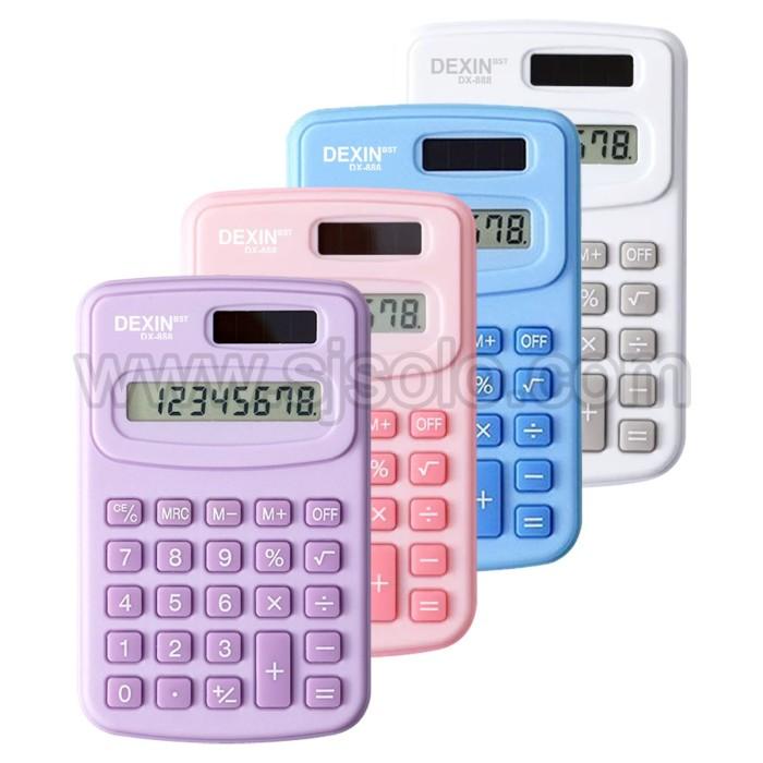 Kalkulator Dexin DX-888 Mini Saku Pocket Calculator Kecil Warna Pastel ...