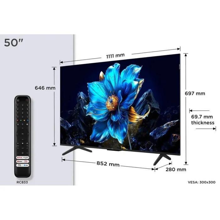 TCL 50 Inch QLED Direct LED Smart Google TV 4K UHD 50P7K - Shop | Tokopedia
