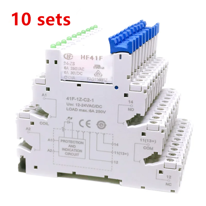 Jual 10Pcs 41F-1Z-C2-1 HF41F 5-ZS 12-ZS 24-ZS 5V 12V 24V 230V 6A 1CO ...
