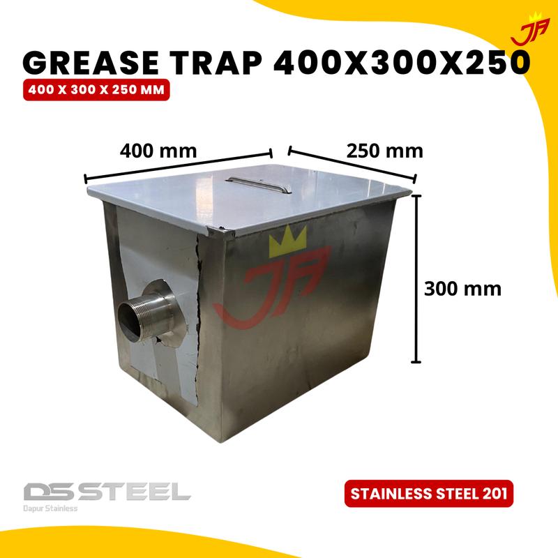 DS STEEL Grease Trap Ukuran 40 x 30 x 25 cm / 400x300x250mm Stainless ...