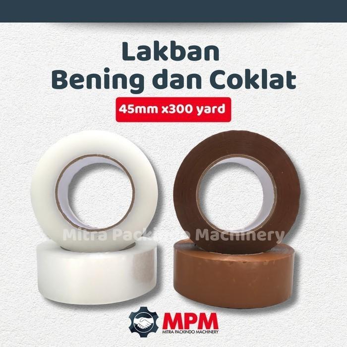 Lakban Jumbo 45mm x 300 yard CLEAR Bening TAN Coklat - Shop | Tokopedia
