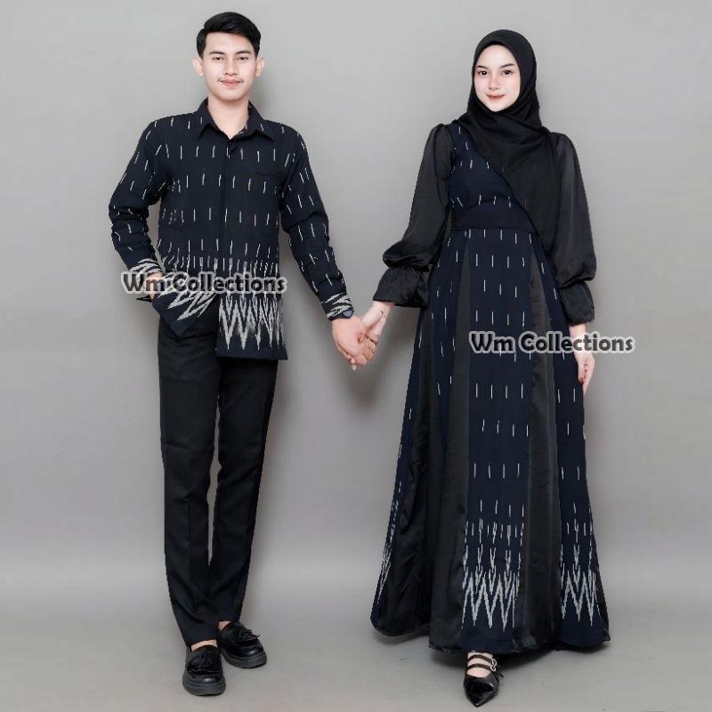 WM COLLECTIONS-gamis couple tenun pasangan lebaran etnik Sarimbit ...