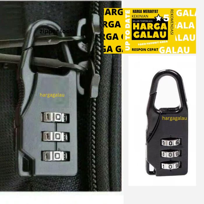 Jual Gembok tas mini kode zipper lock kunci resleting koper travel bag ...