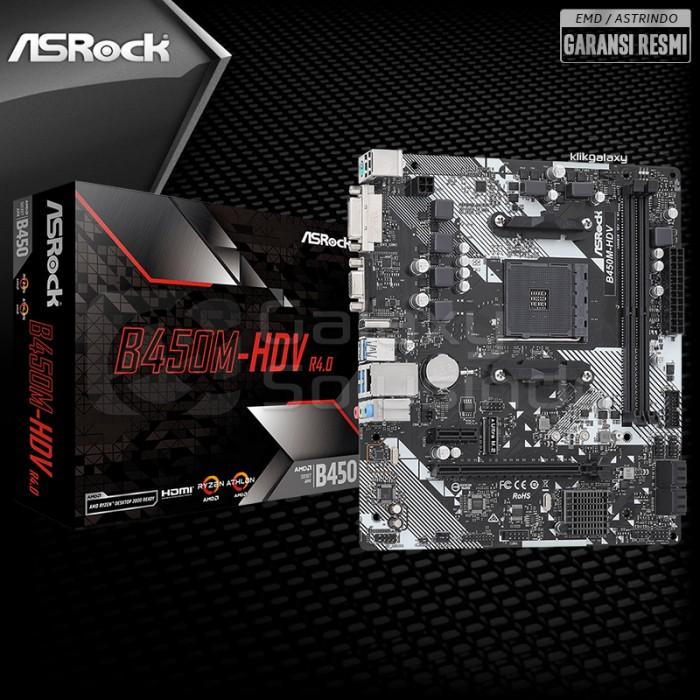 Asrock B450M-HDV (AM4, B450, DDR4) - Shop | Tokopedia