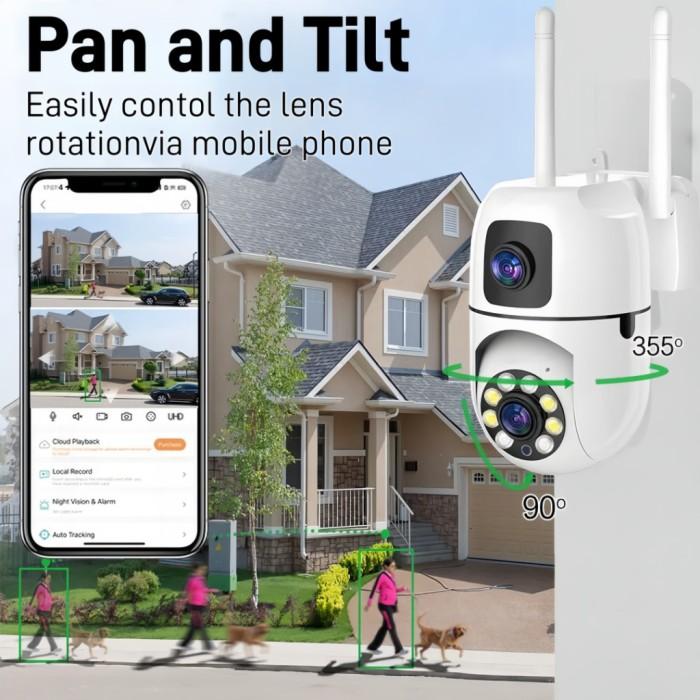 [GARANSI] CCTV IPCAM OUTDOOR V380 PRO DUAL LENS Wifi FULL HD Human ...