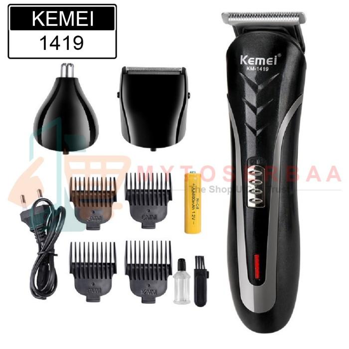 Alat Cukur Rambut 3in1 Kumis Jenggot Bulu Hidung Cukuran KEMEI KM-1419 - Shop | Tokopedia