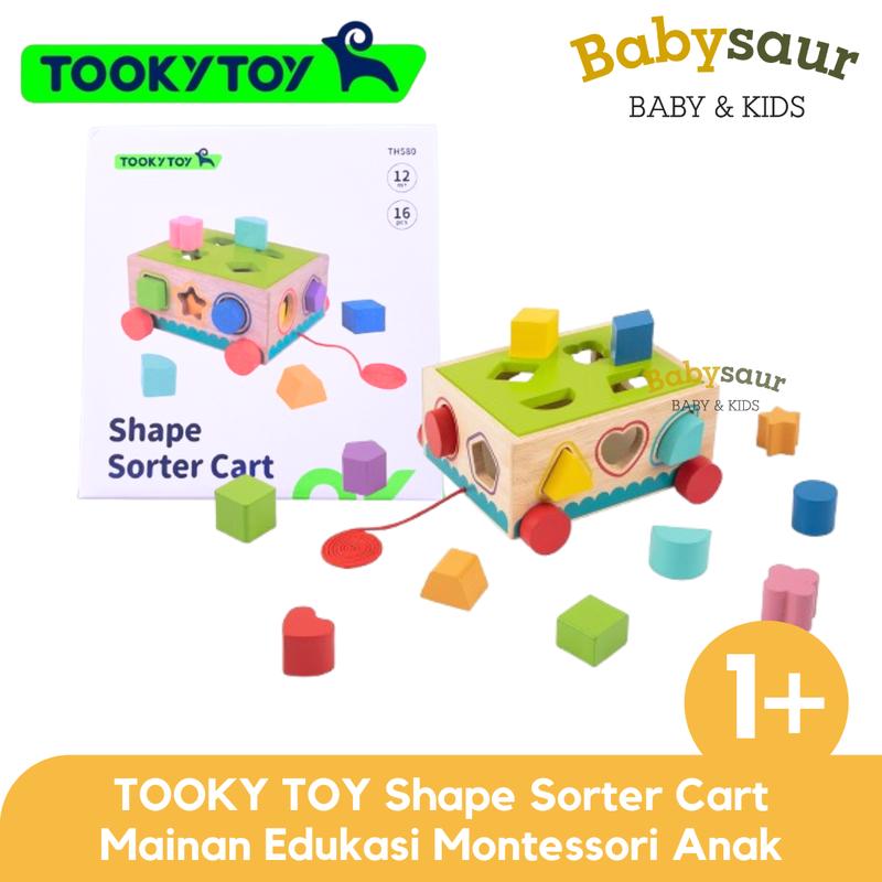 TOOKY TOY Shape Sorter Cart Wooden Toys Mainan Edukasi Montessori ...