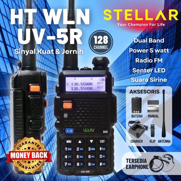 Jual WLN Walkie Talkie UV 5R Dual Band 1 Bulan Garansi VHF UHF 5W 128CH ...