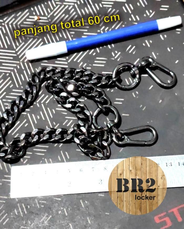 Jual Rantai Besi lebar segi 12 mm dan pengait 60 cm 1 set warna black ...