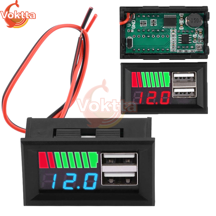 Jual LED Display Voltmeter Panel Battery Capacity Indicator Power ...