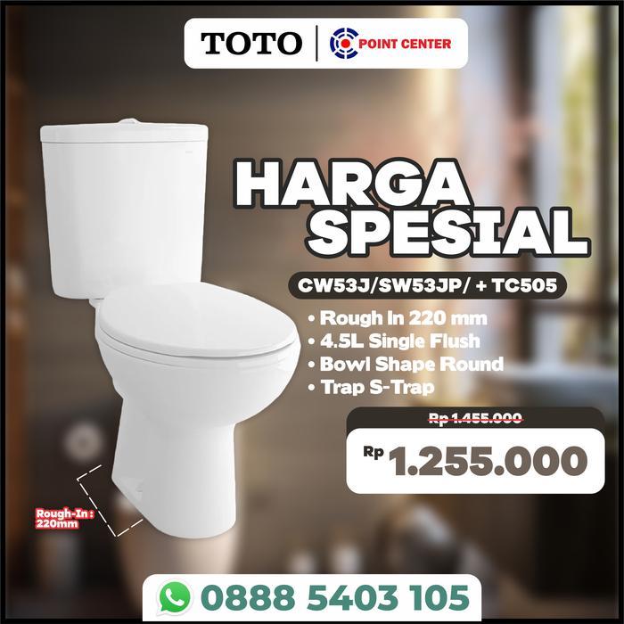 Jual TERBAIK TOTO PROMO KLOSET DUDUK CW53 /SW53JP+TCD-01R + WASTAFEL LW ...