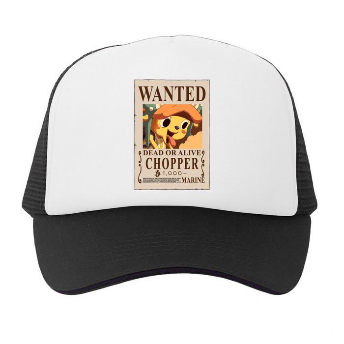 Jual Topi Trucker Tony Tony Chopper Wanted Poster One piece Nakama ...