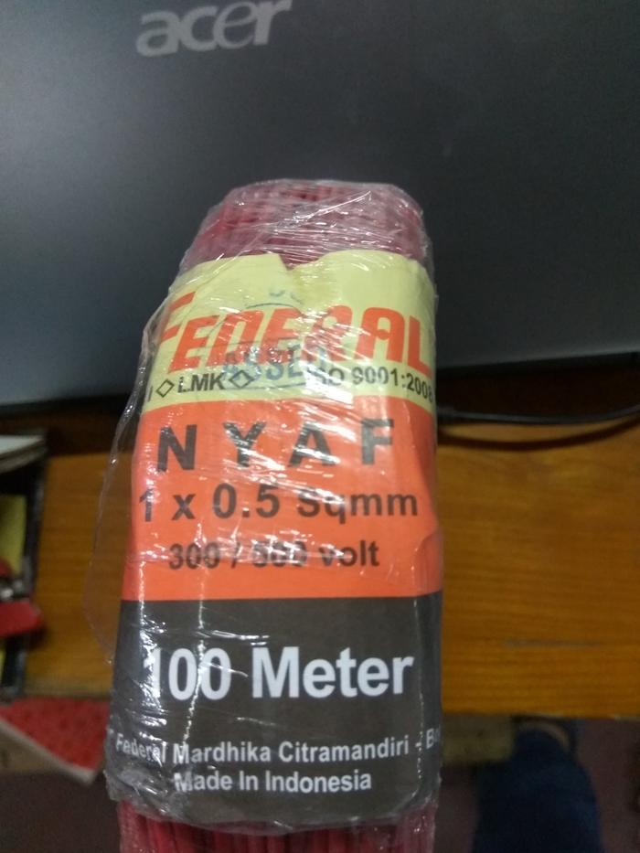 Jual Kabel NYAF 0,5 0.5 mm FEDERAL Roll 100 Meter Listrik Serabut ...
