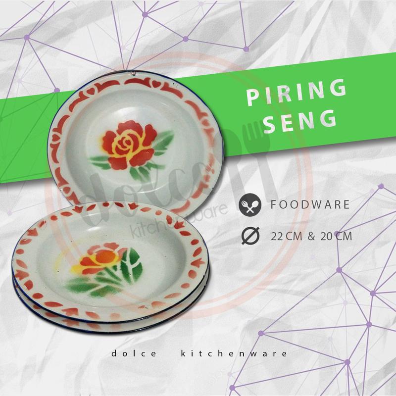 Piring Seng Enamel Kaleng Jadul Kembang Warna 22 cm - Shop | Tokopedia
