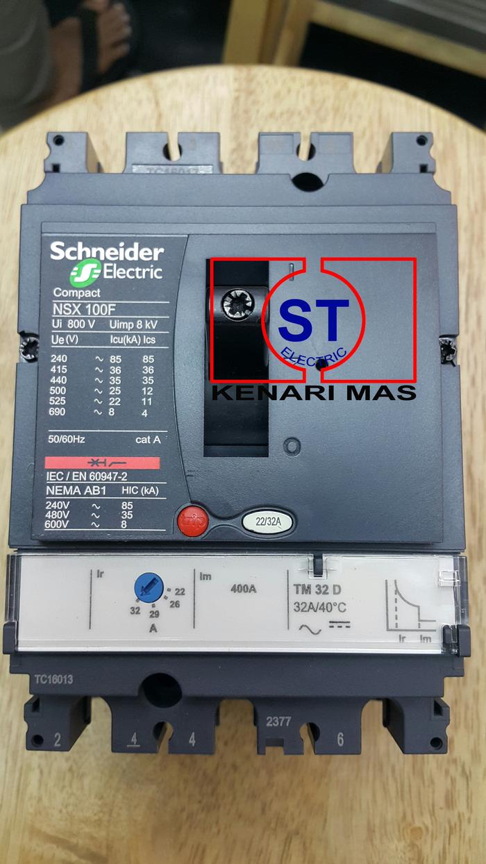 Jual Mccb NSX 100 F 3x32 Schneider TM32D 22.4-32A 36kA 3 Phase ...