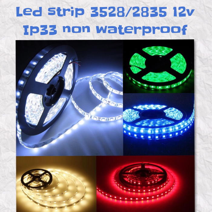 Jual LED STRIP 3528 12V IP33 INDOOR warmwhite putih hijau biru merah ...