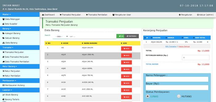 Jual Source Code Program Aplikasi Penjualan Toko Berbasis Web - Kab ...