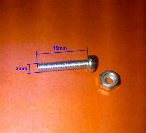 Baut mur 3X15mm diameter drat 3mm panjang 15mm - Shop | Tokopedia