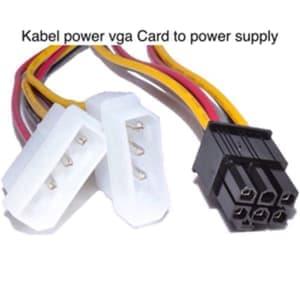 Kabel Konektor Converter Power VGA 6 Pin 6pin To 2 Dual MOLEX 4 Pin ...