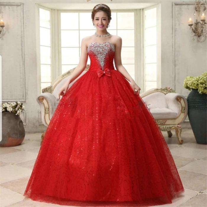 Jual Gaun Pengantin Promo red white purple greeen ballgown wajib ...