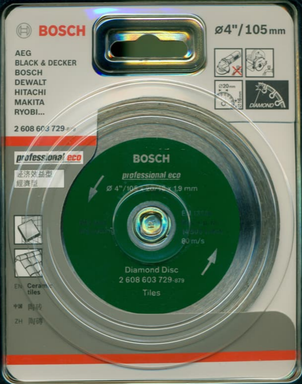 Jual BOSCH DIAMOND MATA GERINDA POTONG STANDAR KERAMIK 105MM 2608603729 ...