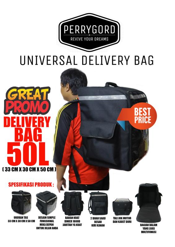 TAS KIRIM BARANG Tas Delivery Box Makanan 50 LITER WARNA HITAM - Shop ...