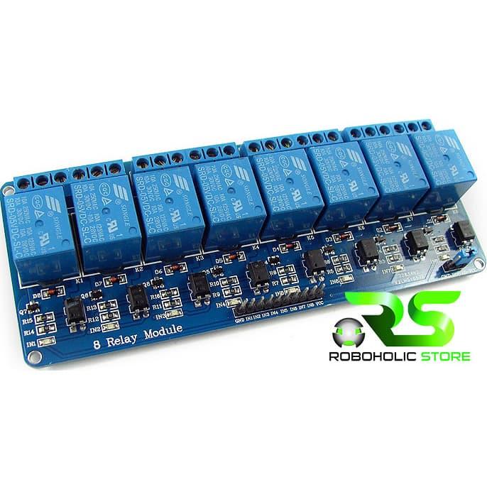 Relay module 5 Volt, 8 Channel with optocoupler - Shop | Tokopedia