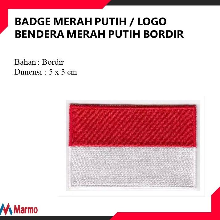 BADGE MERAH PUTIH / LOGO BENDERA MERAH PUTIH BORDIR - Shop | Tokopedia