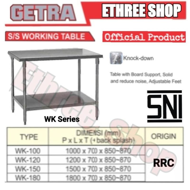 GETRA WK 150 - WORKING TABLE - MEJA DAPUR - STAINLESS - 150 CM - Shop ...