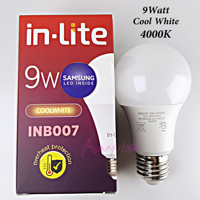 Jual Lampu inlite LED Bulb 9W 9 watt Natural White Semu 4000K E27 850lm ...